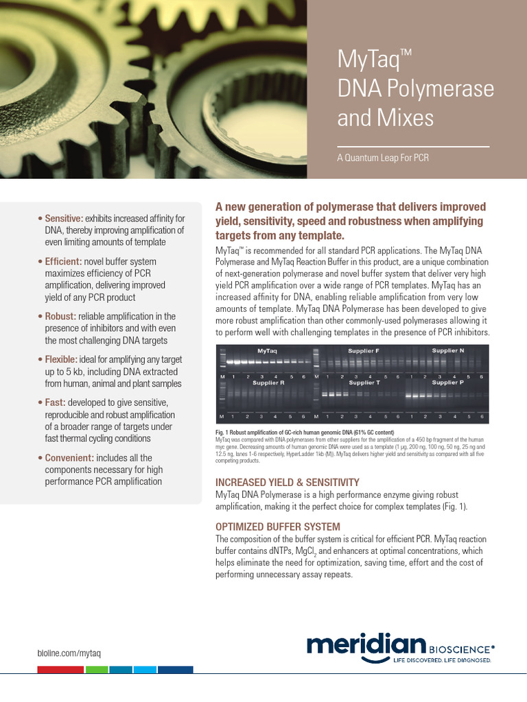 Meridian Research Mytaq Dna Polymerase and Mixes 7 | PDF | Polymerase ...