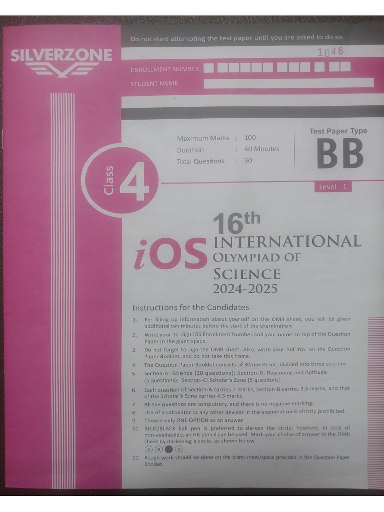 SilverZone IOS 2024-25 Class4 | PDF