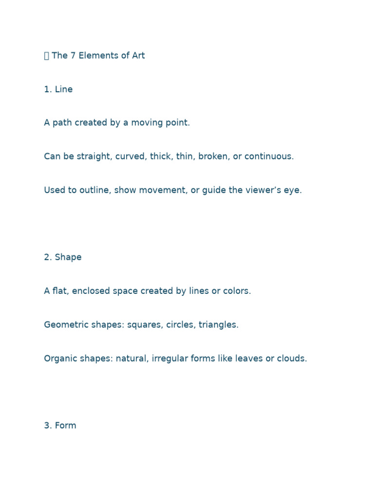 Understanding the 7 Elements of Art | PDF