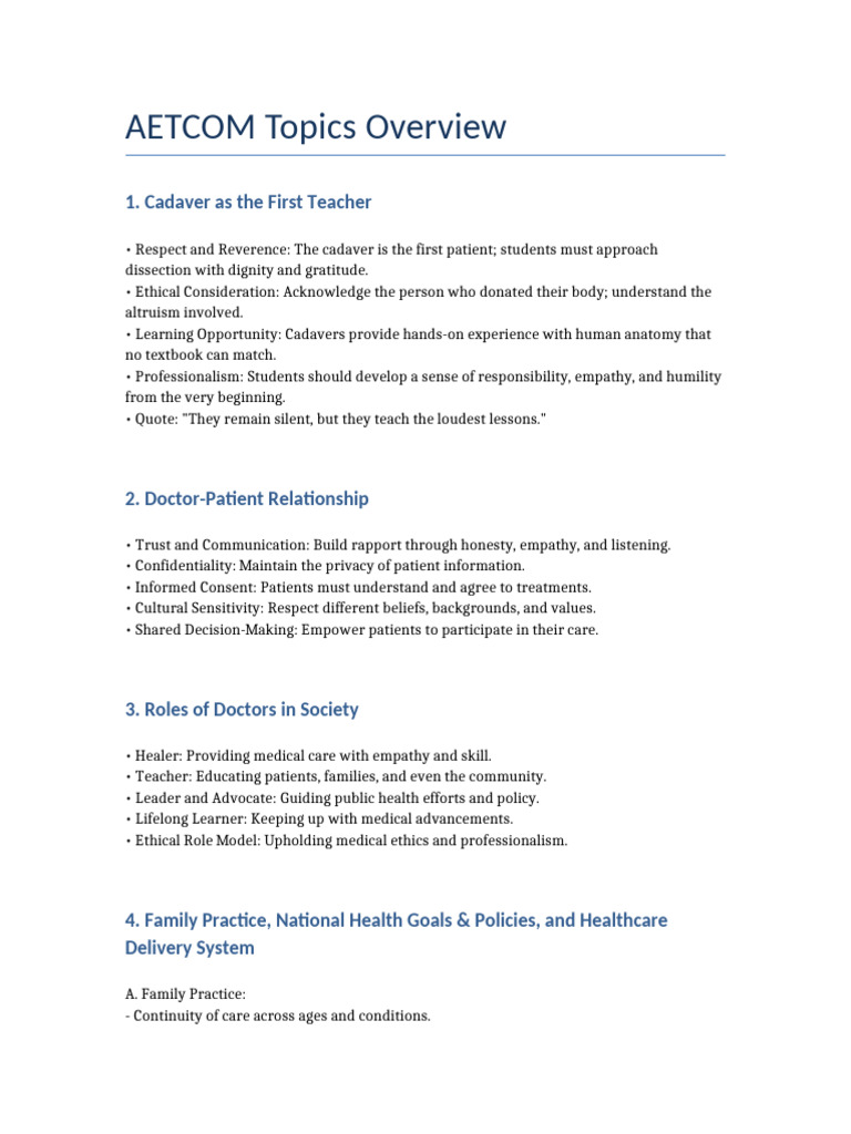 AETCOM Topics Overview | PDF