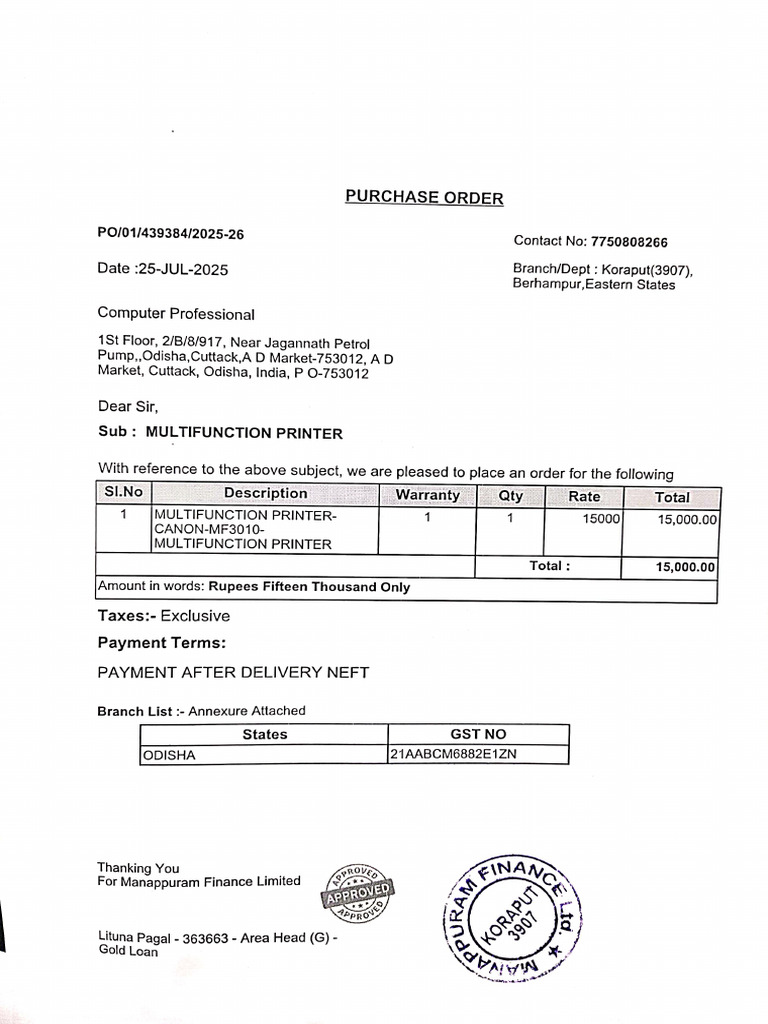 Purchase Order | PDF