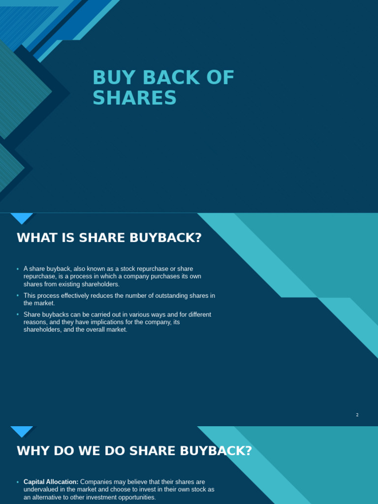 Buyback of Shares | PDF