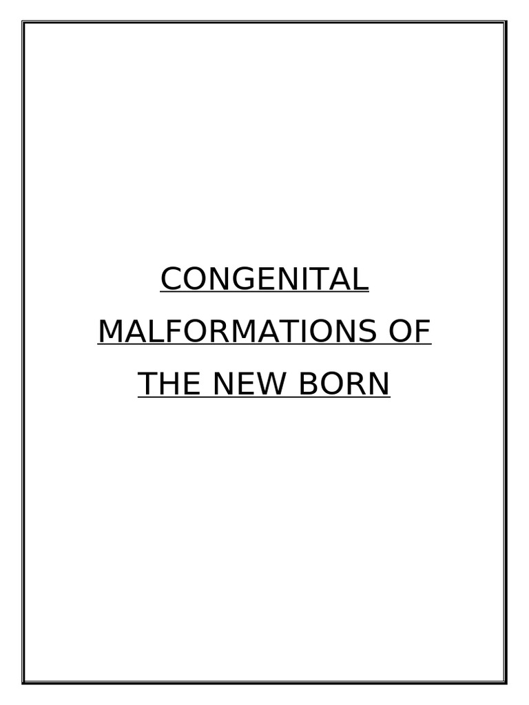 Congenital Malformations of The New Born | PDF | Congenital Heart ...