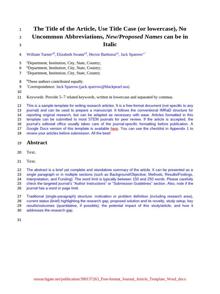 Journaltemplatefree Format | PDF | Citation | Systematic Review