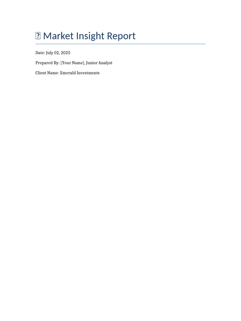 Basic Market Insight Report | PDF