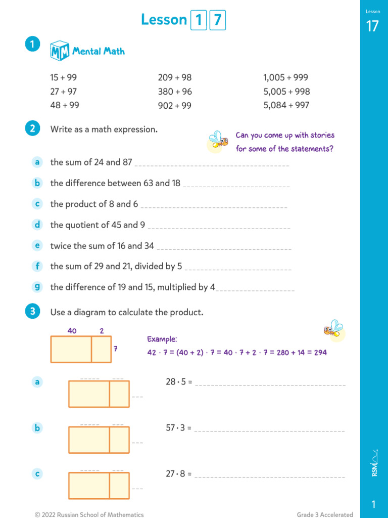 3 - 1 Lesson 17 Classwork | PDF | Mathematics