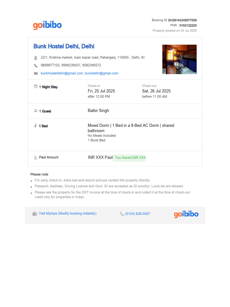 Booking Confirmation Voucher | PDF