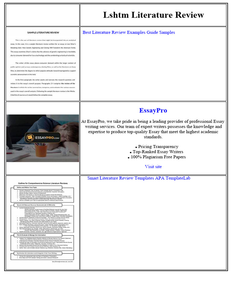 LSHTM Literature Review | PDF | Job Satisfaction | Thesis