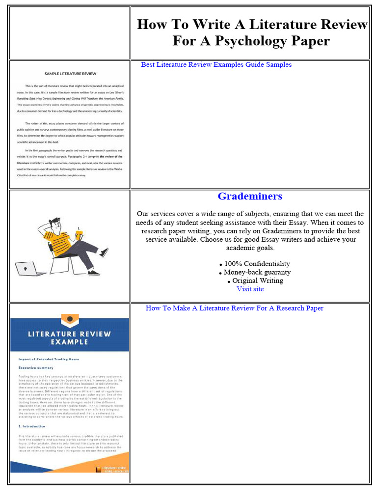 How To Write A Literature Review For A Psychology Paper | PDF | Autism ...