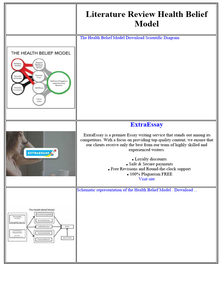 Literature Review Health Belief Model | PDF