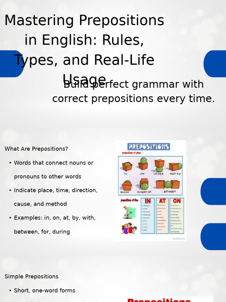 Mastering Prepositions in English Rules | PDF