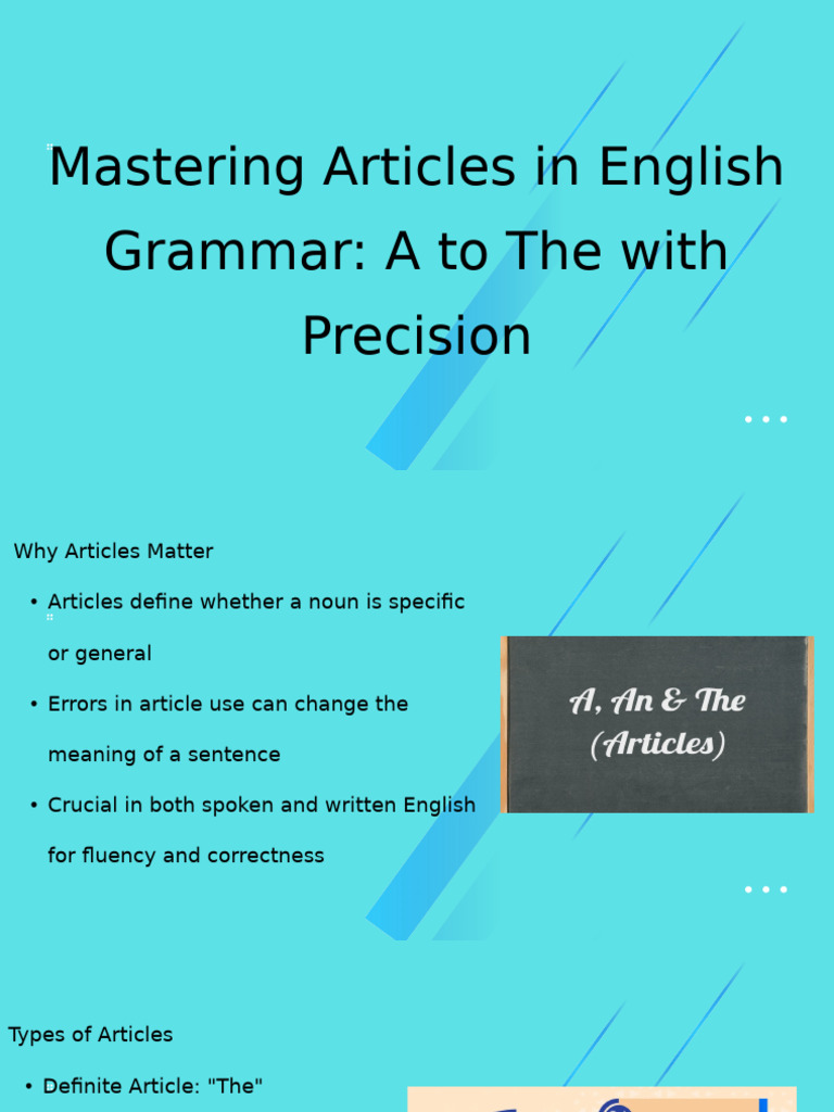 Mastering Articles in English Grammar | PDF