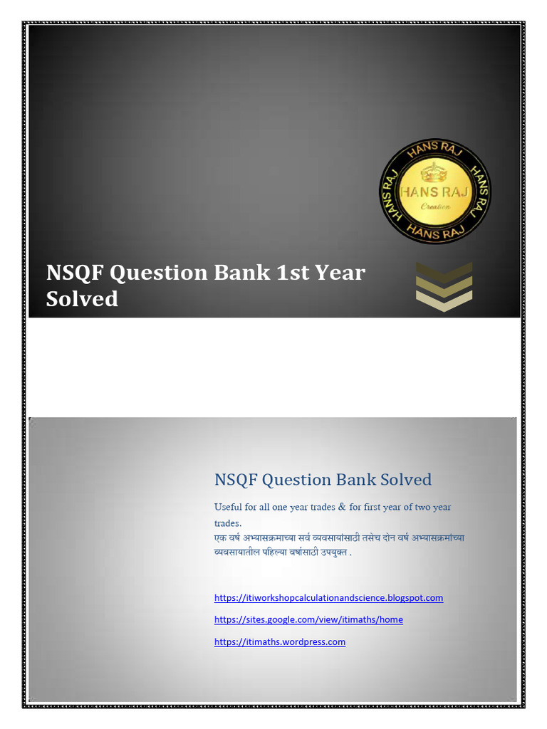1st Year NSQF Colorless PagesNW | PDF