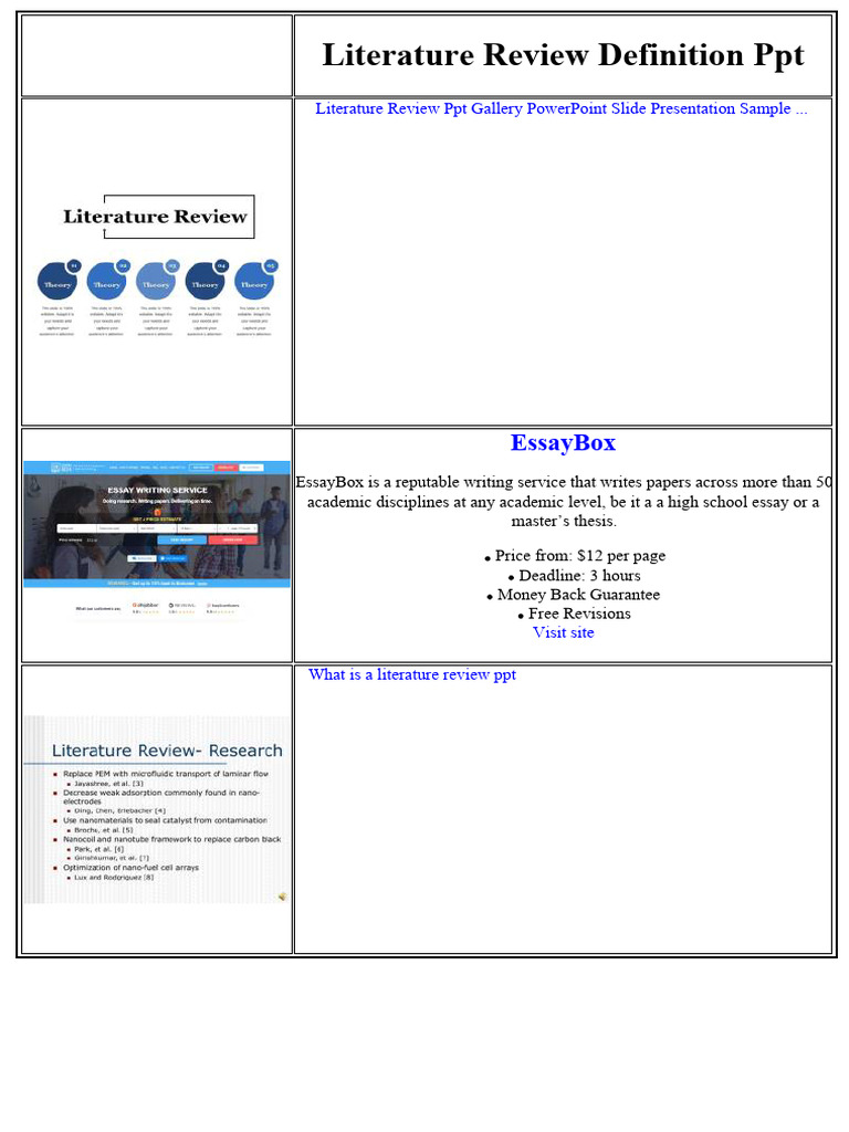 Literature Review Definition | PDF | Taxes | Essays