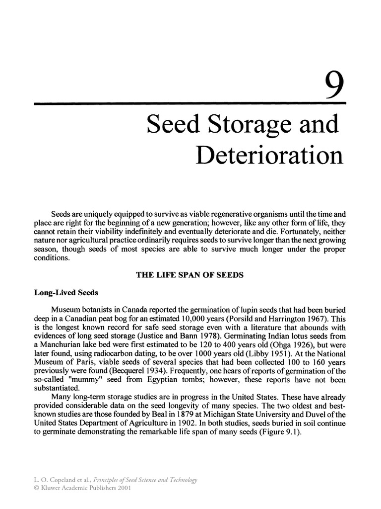 Seed Storage and Deterioration | PDF | Seed | Humidity