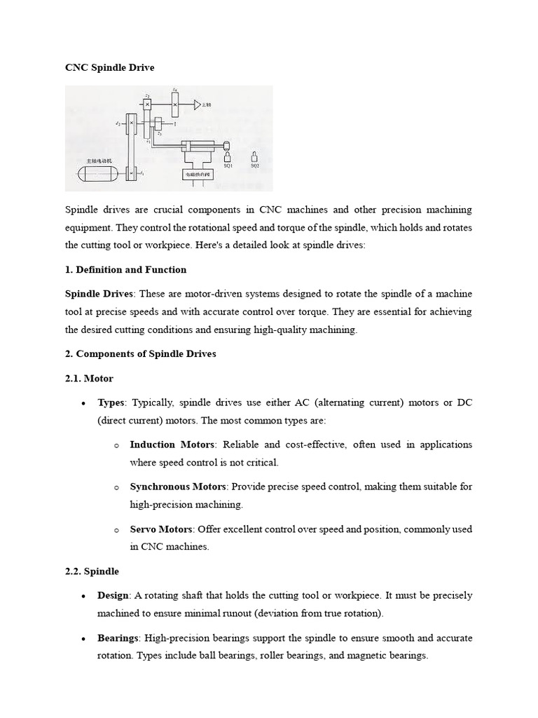CNC Spindle Drive Overview and Types | PDF | Electric Motor | Belt ...