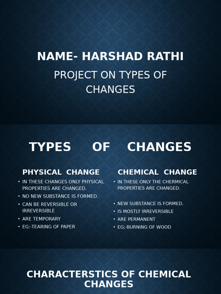 Types of Changes in Chemistry | PDF