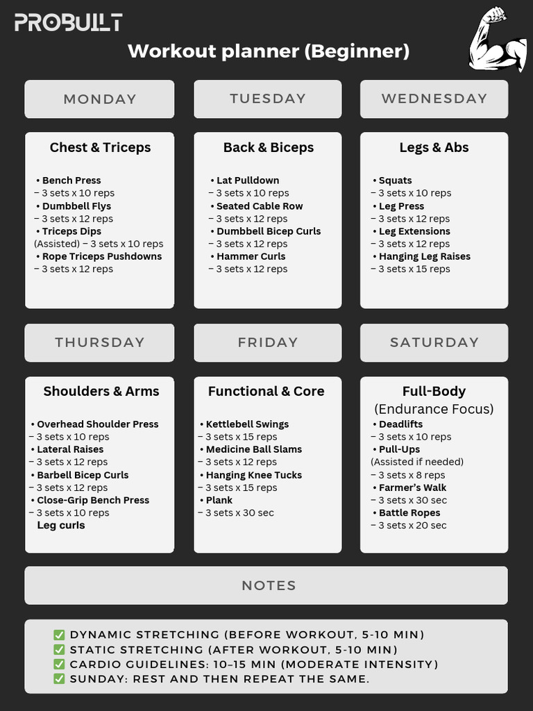 Beginner Workout Planner Guide | PDF