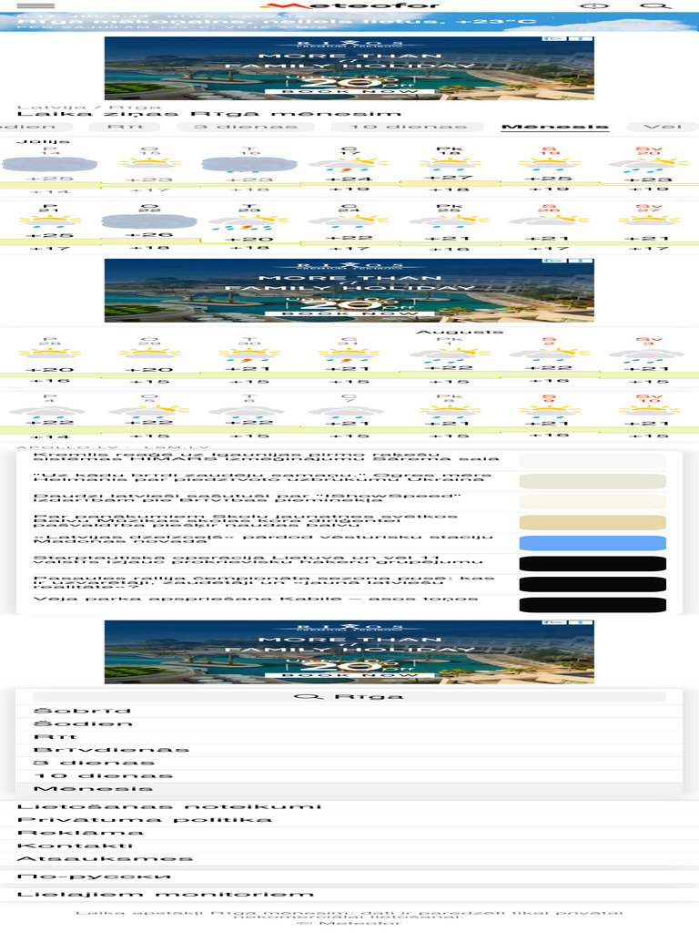METEOFOR Laika Ziņas Rīgā Mēnesim, Laikapstākļu Prognoze 30 Dienām ...