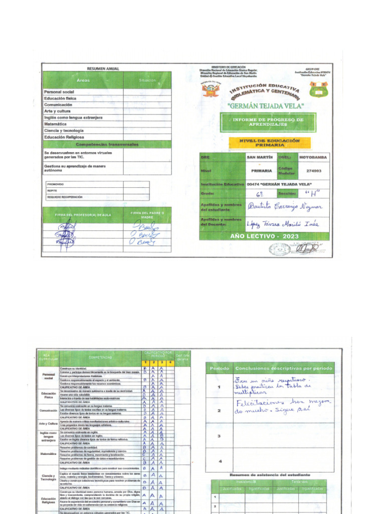 Libreta Escolar | PDF