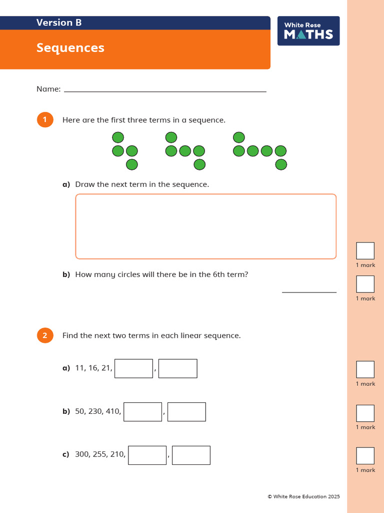 Y7 Autumn B1 EoB Assessment Version B | PDF | Geometry | Elementary ...