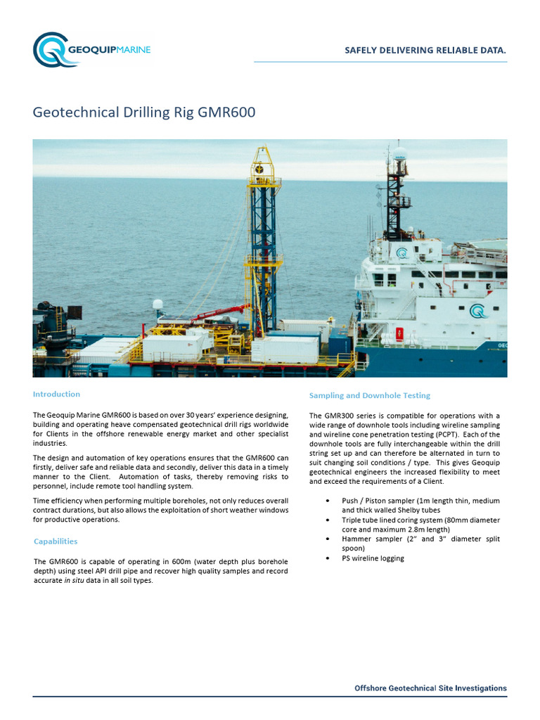Geotechnical Drilling Rig GMR600 Overview | PDF | Drilling Rig | Oil Well