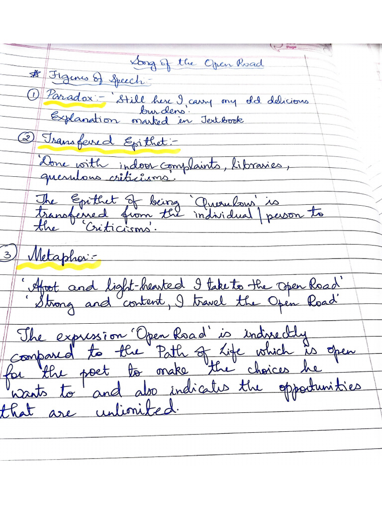 Figures of Speech Song of The Open Road | PDF