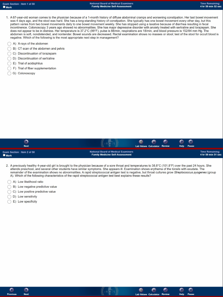 Family Medicine Self-Assessment Exam | PDF | Constipation | Dermatitis