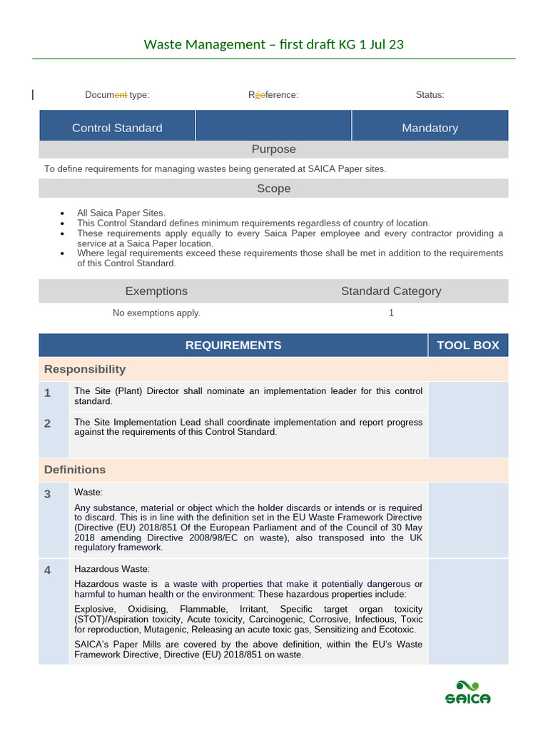 Waste Management Standard For Translation ES FR | PDF | Waste | Waste ...
