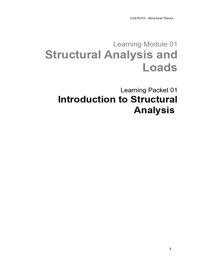 BSCE-CEST0314-LM1.1 - Introduction To Structural Analysis | PDF | Structural Load | Beam (Structure)