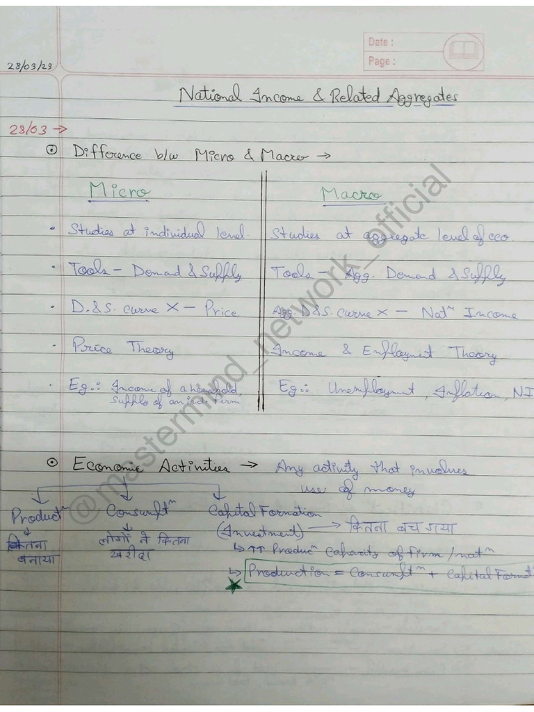 National Income - Class 12 Economics | PDF