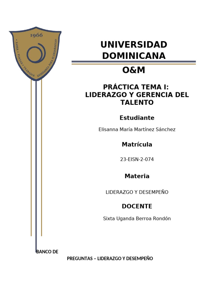 Práctica Tema 1 Elisanna Martínez | PDF | Liderazgo | Computación en la nube