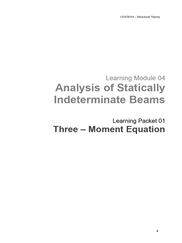 Three-Moment Equation for Beams | PDF | Bending | Beam (Structure)