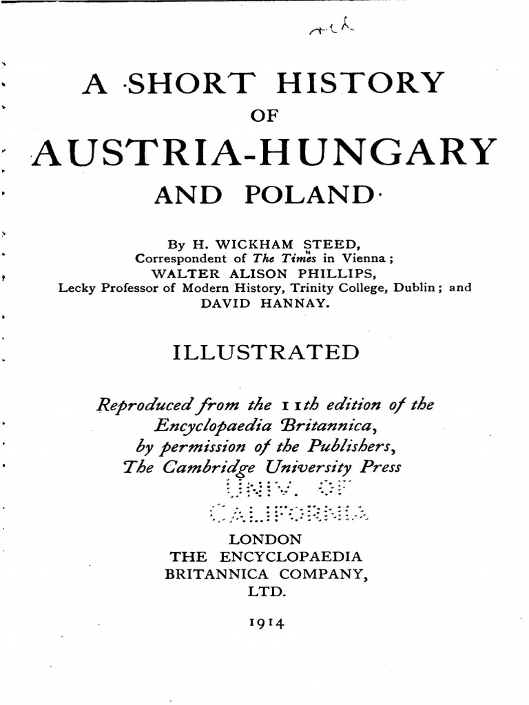 Steed Henry Wickham - A Short History of Austria-Hungary and Poland ...