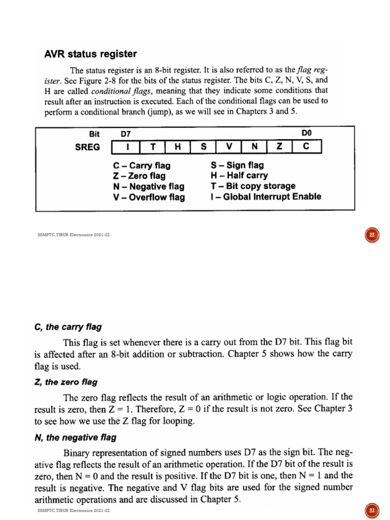 AVR Status Register and SEI Instruction | PDF