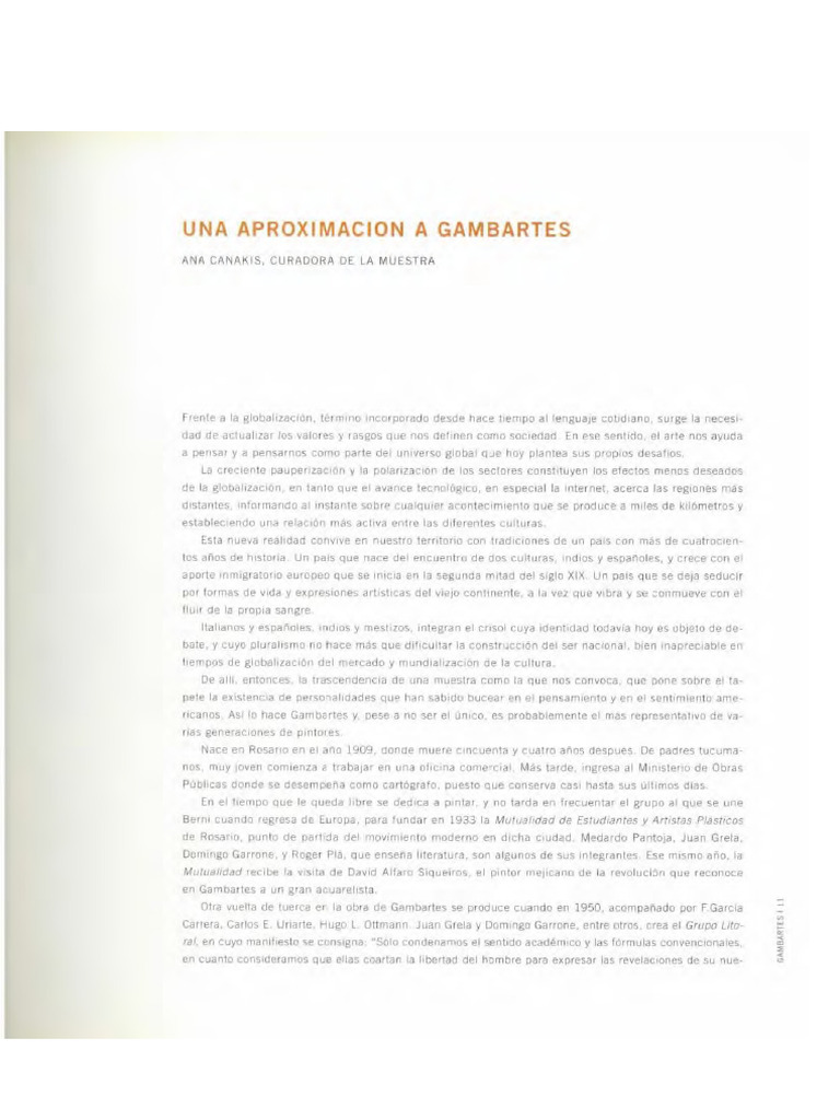 CANAKIS A. Una Aproximacion A Gambartes | PDF