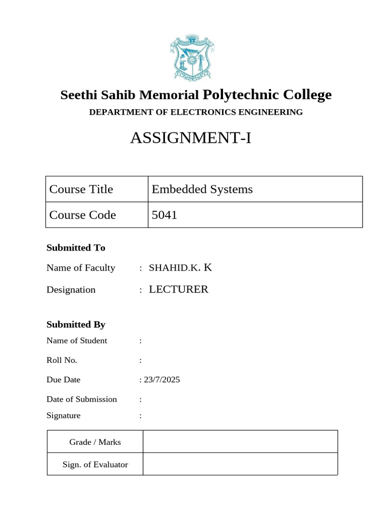 P3 EMS 25 26 QP Assignment 1 | PDF