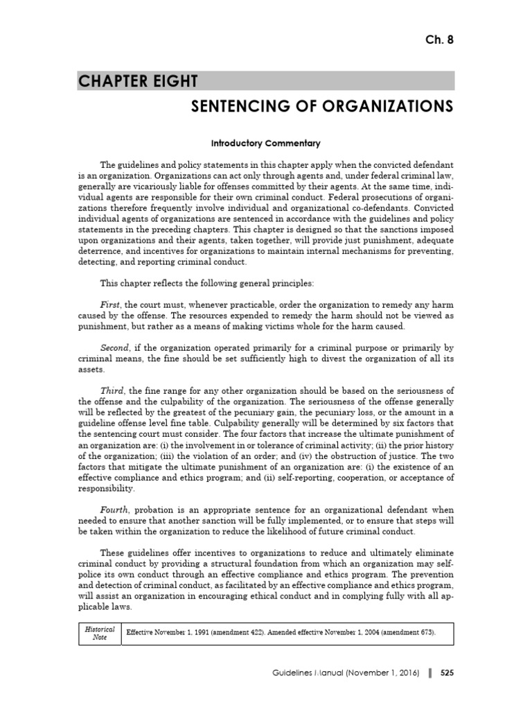 Sentencing Guidelines for Organizations | PDF | United States Federal ...