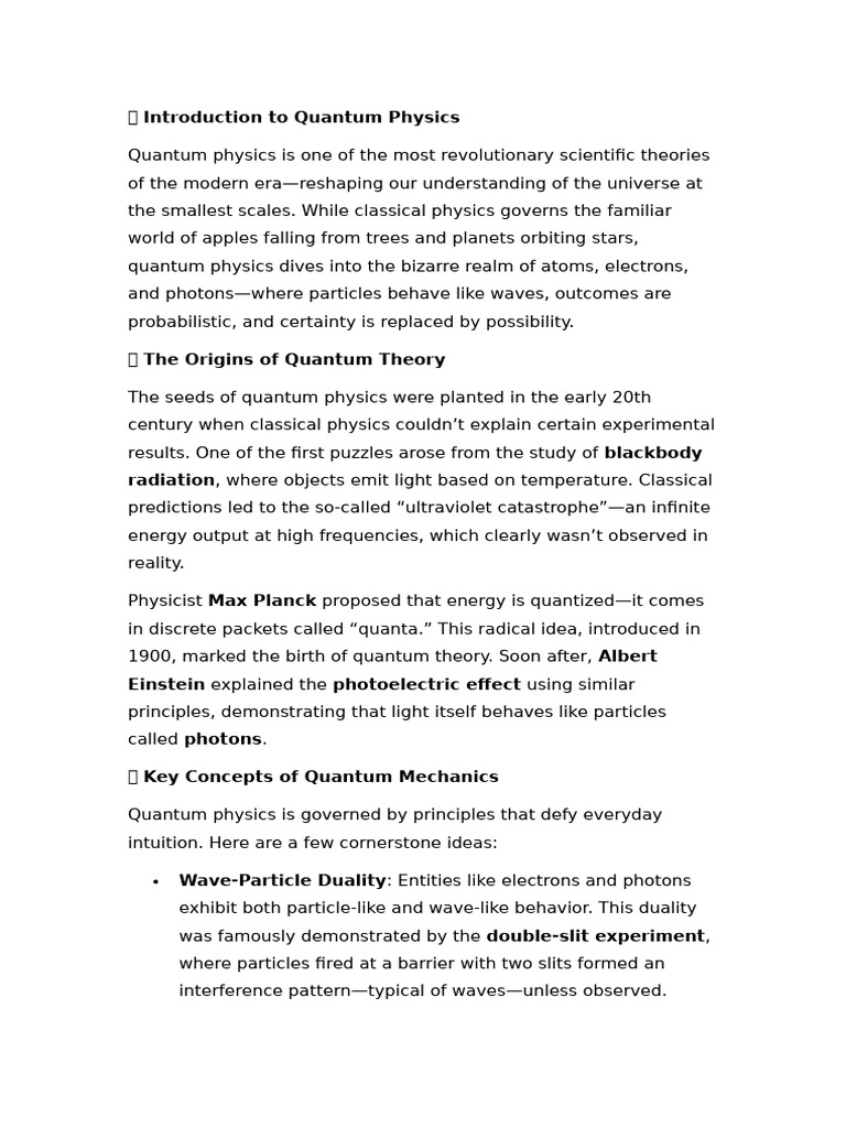 Introduction To Quantum Physics | PDF | Quantum Mechanics | Physics