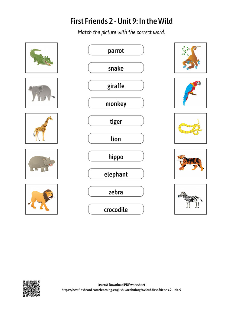 First Friends 2 - Unit 9: in The Wild: Match The Picture With The ...