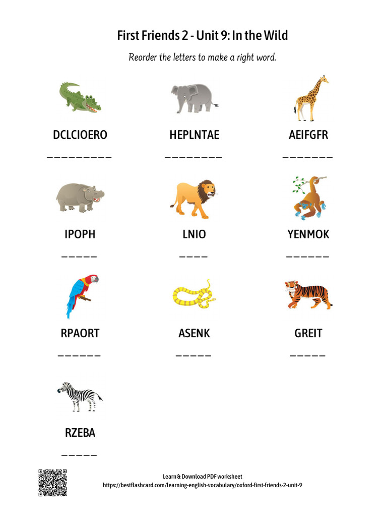 First Friends 2 Unit 9 Vocabulary Game | PDF