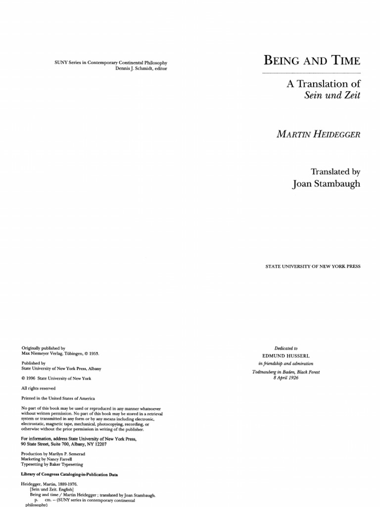 Heidegger Martin - Being and Time | PDF