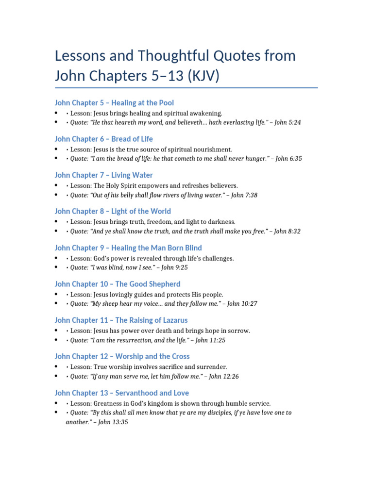 Insights from John 5-13 (KJV) | PDF