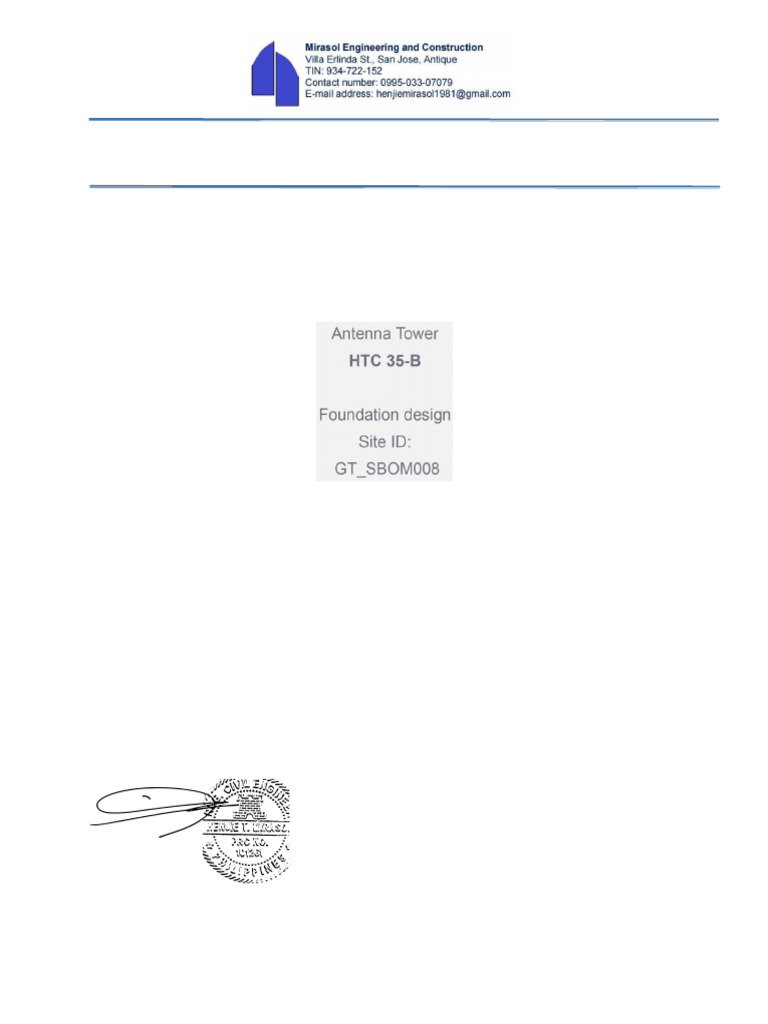Tower Foundation Design Endorsement Report | PDF | Mechanical ...