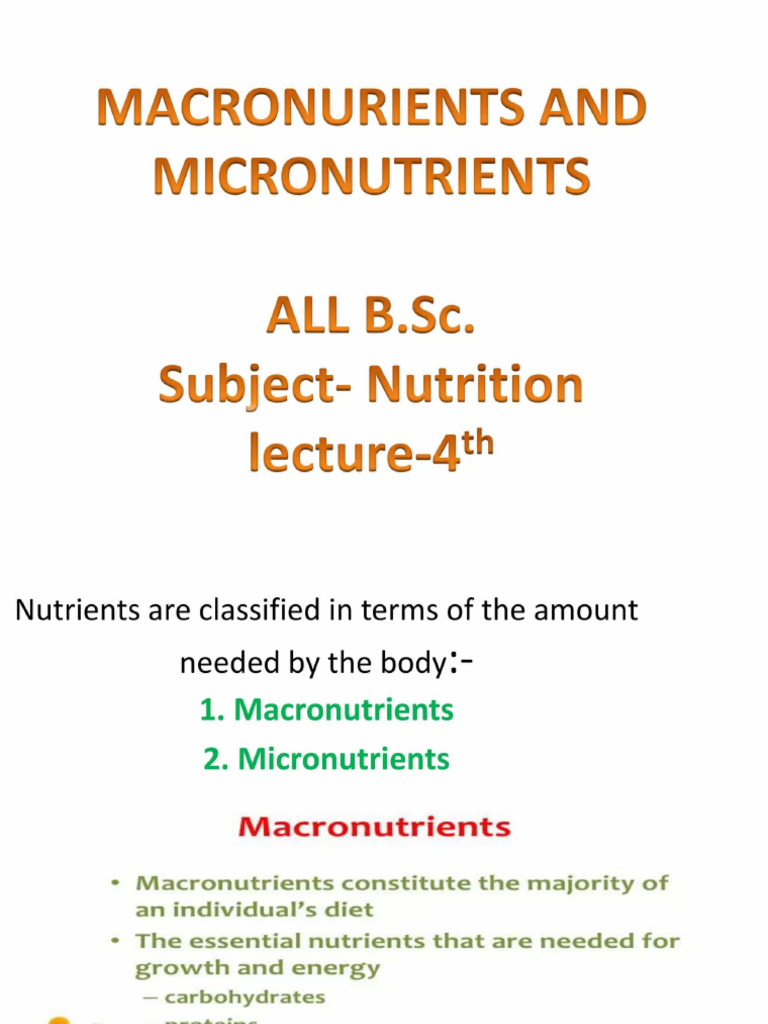 Macro and Micro Nutrients | PDF