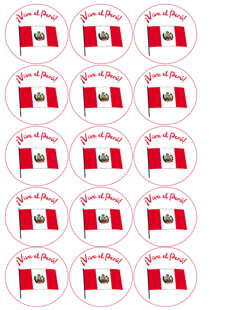 Bandera Perú Con Borde Recortable Blanco y Rojo | PDF