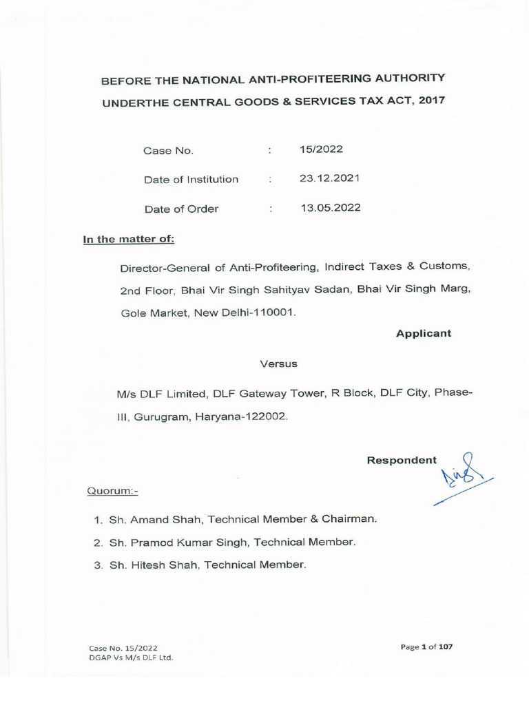 DLF Final Order No. 15-2022 | PDF