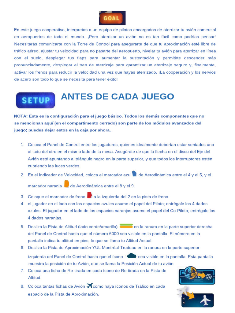 Reglas del Juego Sky Team | PDF | Avión | Pista