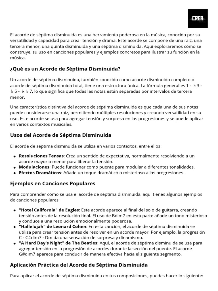 Acorde de 7ma Dim | PDF | Acorde (Música) | Teoría musical