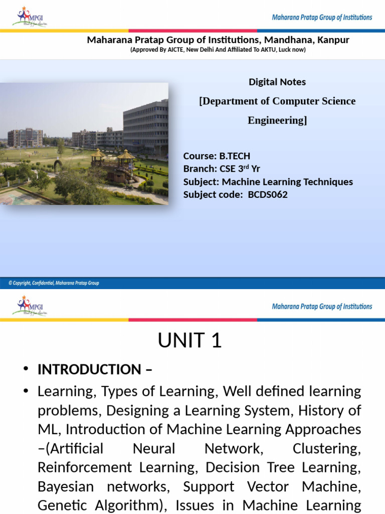 Maharana Pratap Group of Institutions, Mandhana, Kanpur: Department of ...